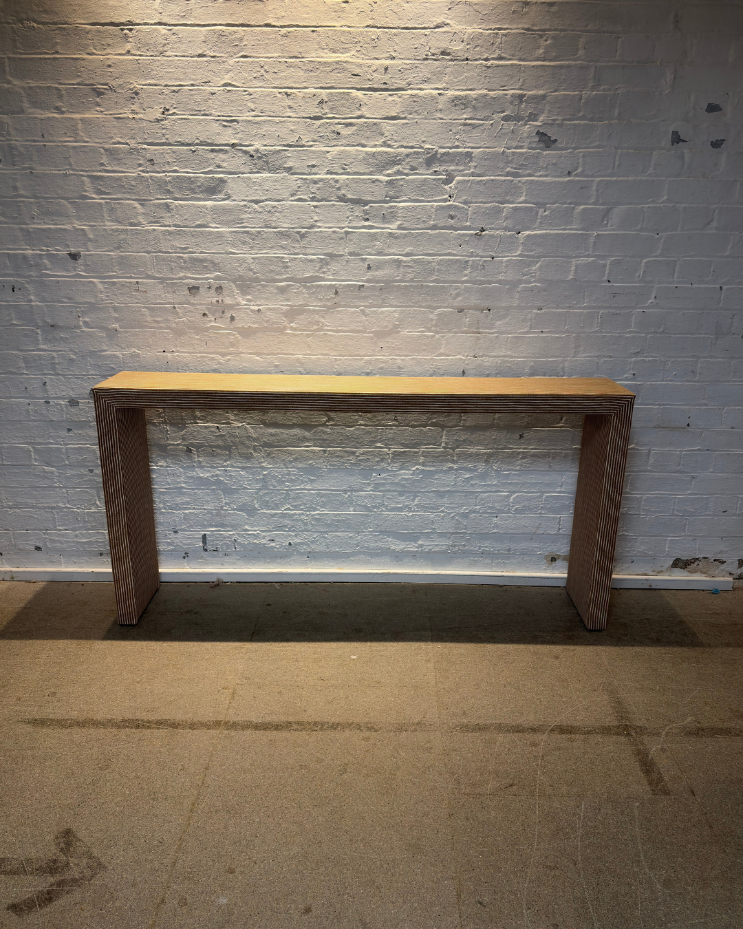 Josie console table in Fermoie Poulton stripe in brown | The House Upstairs
