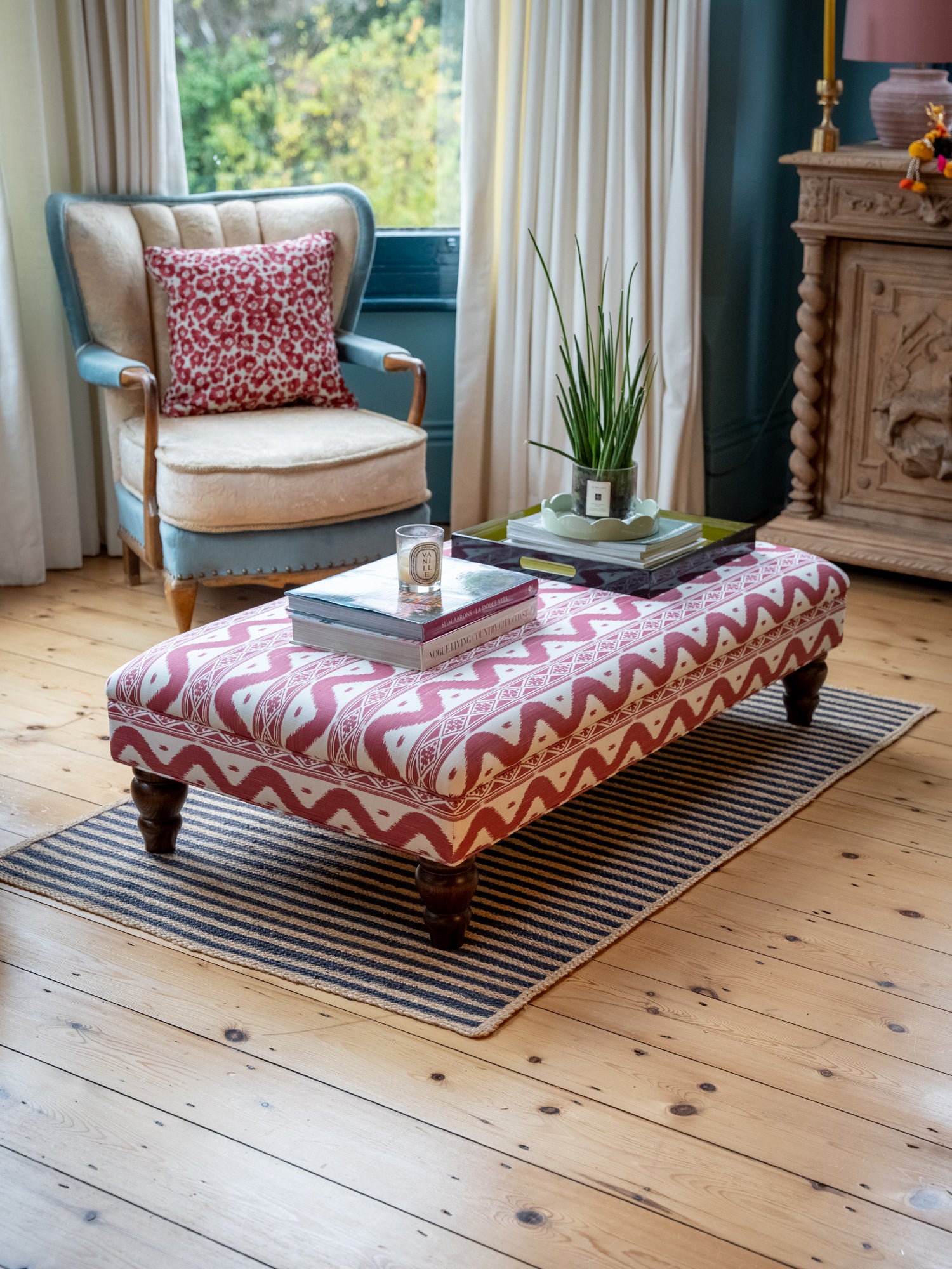 Ottoman Footstool | Bespoke British Handmade | The House Upstairs