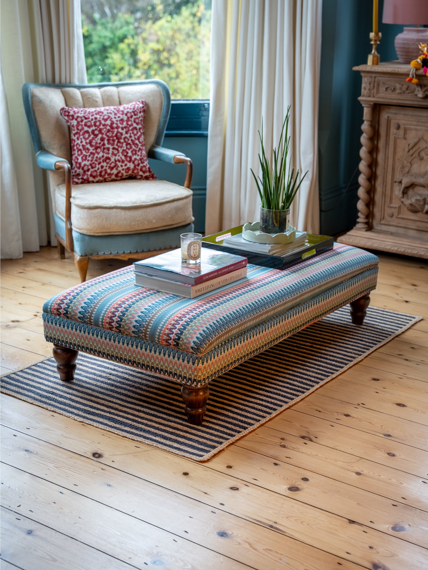 Ottoman Footstool | Bespoke British Handmade | The House Upstairs