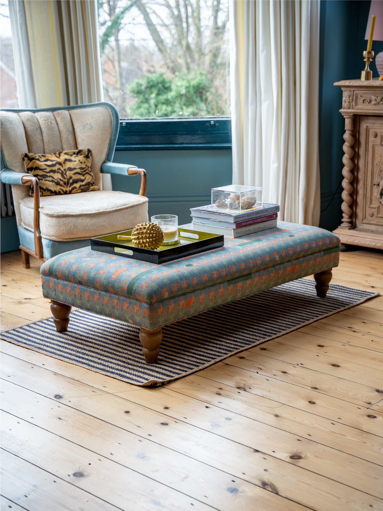 Ottoman Footstool | Bespoke British Handmade | The House Upstairs